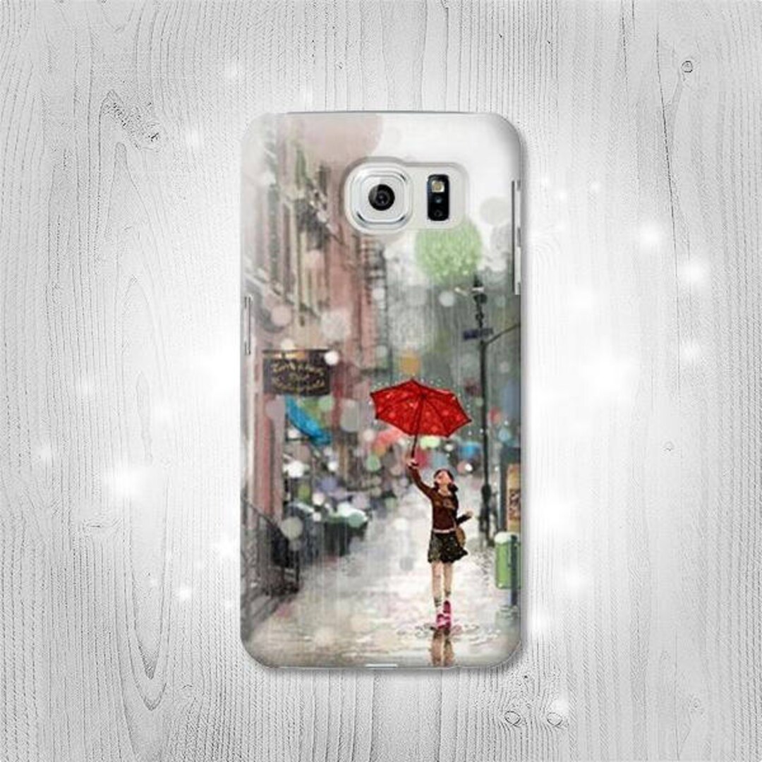Girl in the Rain Rainy Day Hard & Leather Flip Case Huawei Motorola ...