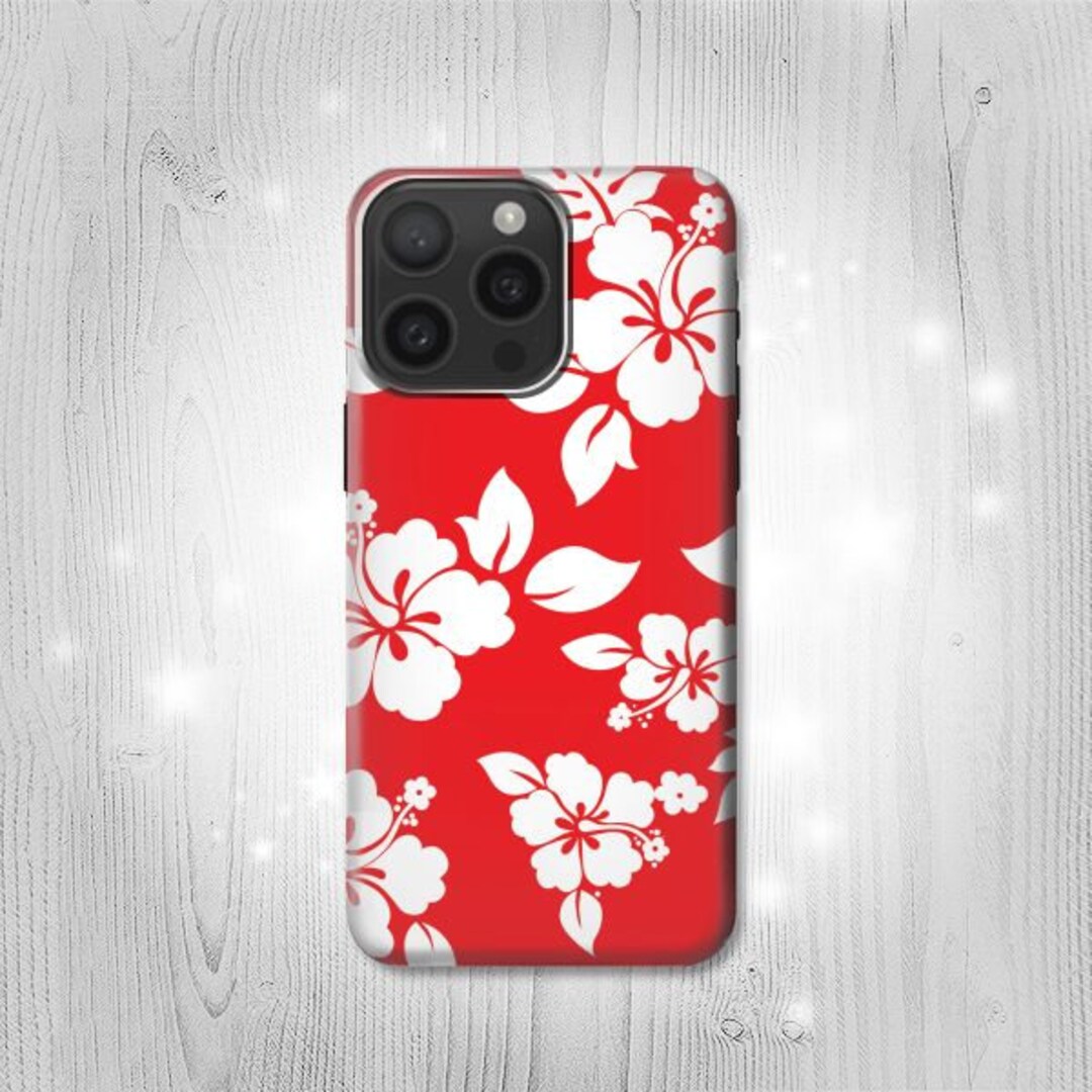 Hawaiian Hibiscus Pattern Hard & Leather Flip Case iPhone 17 Pro Max ...