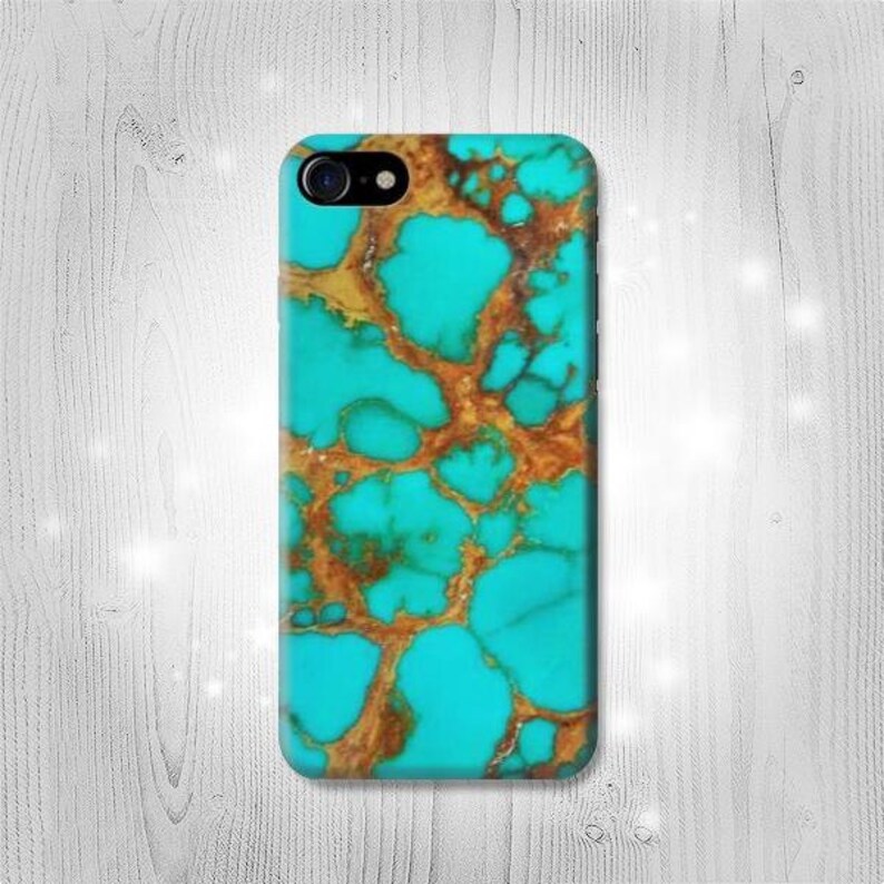 Aqua Copper Turquoise Graphic Print Hard & Leather Flip Case | Etsy