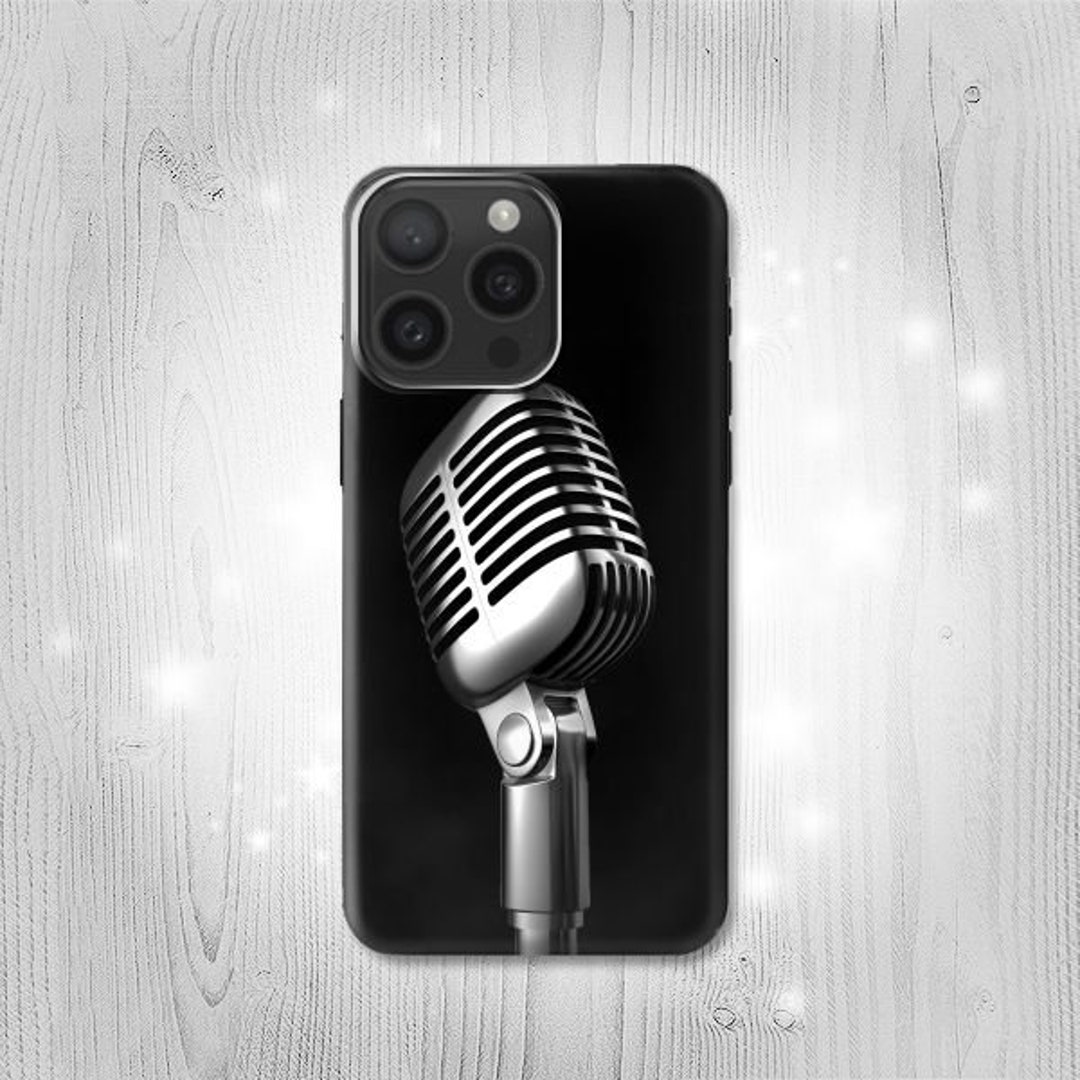 Retro Microphone Jazz Music Hard & Leather Flip Case iPhone 17 Pro Max ...