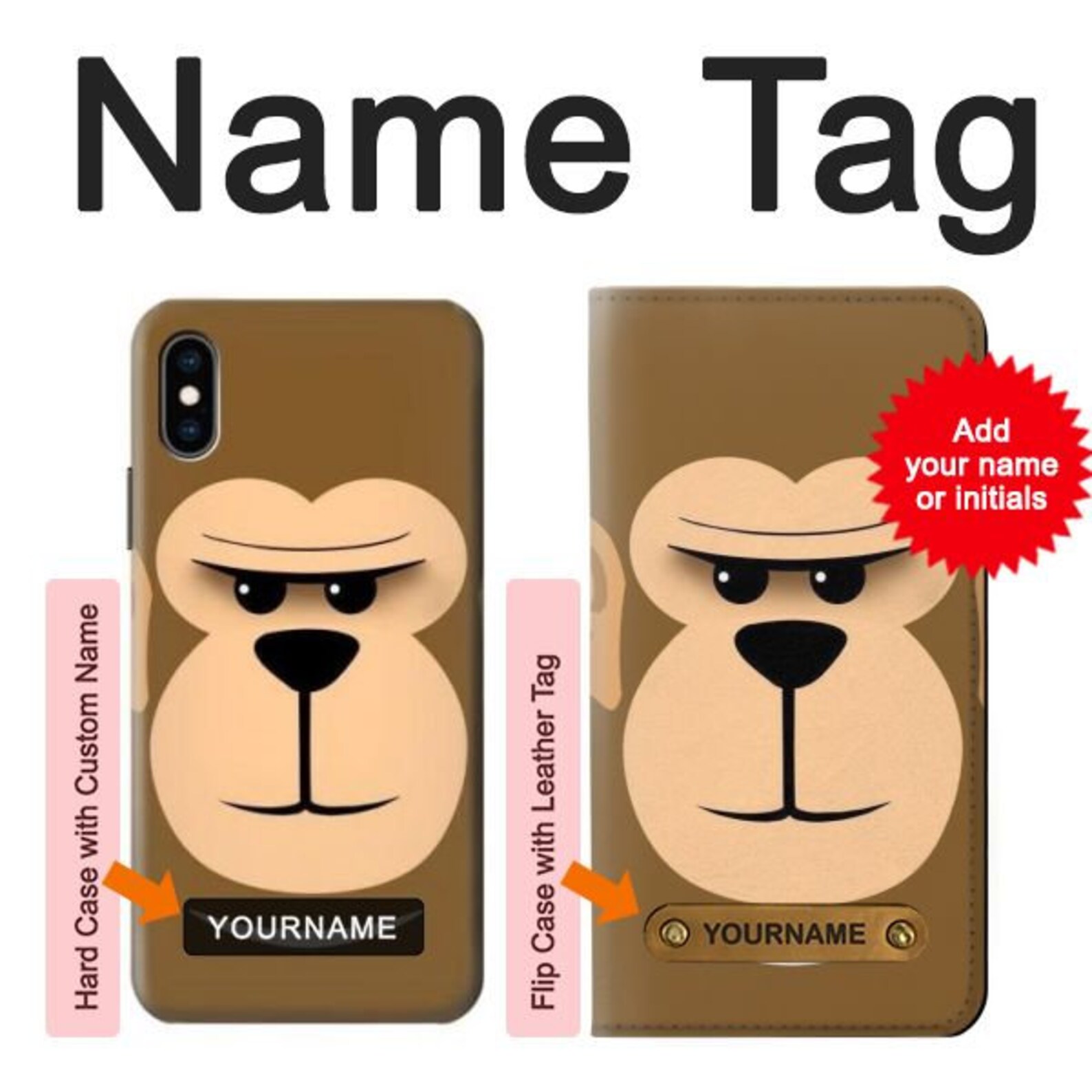 Cute Grumpy Monkey Cartoon Hard & Leather Flip Case Huawei LG - Etsy