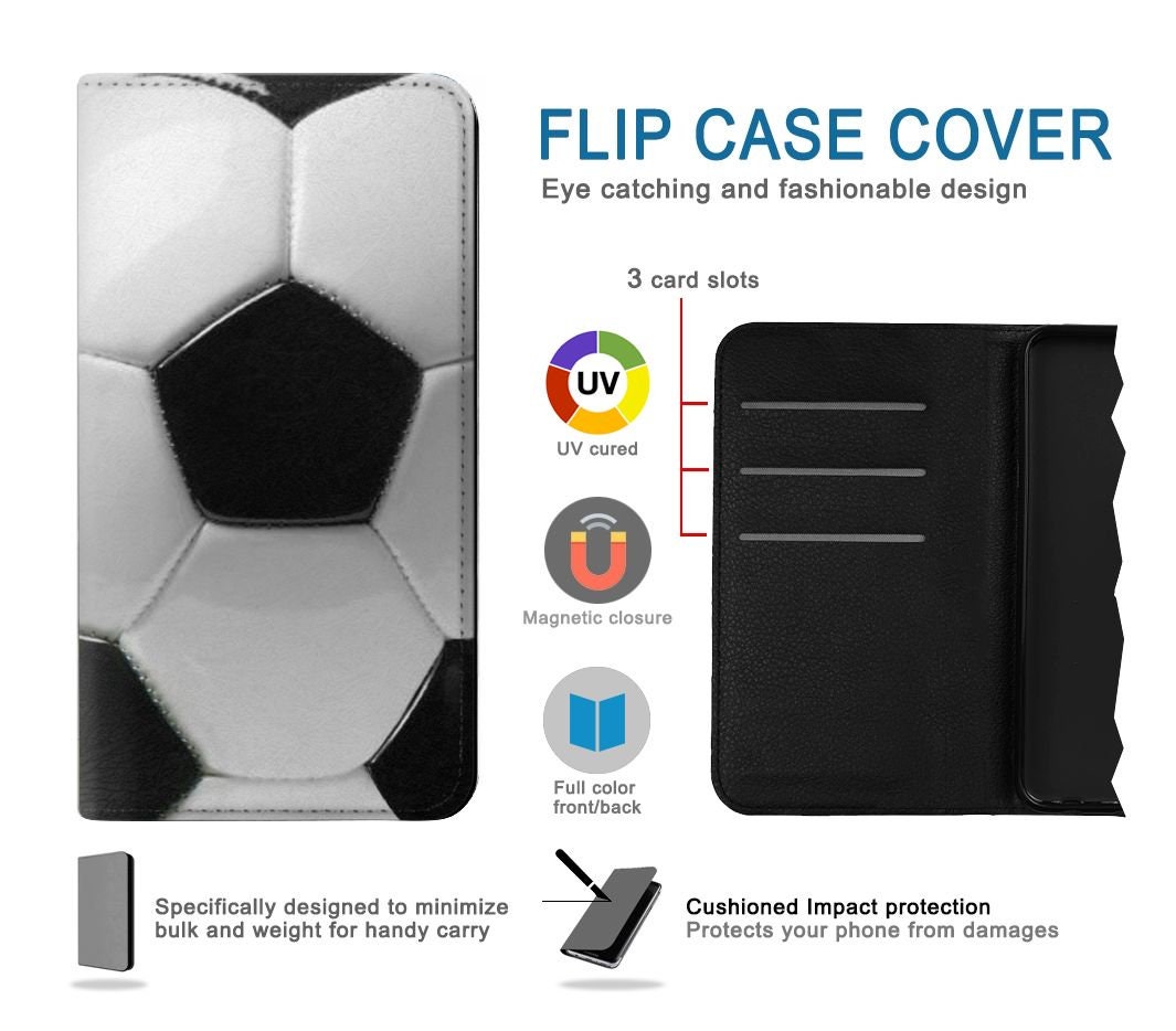 Football Soccer Ball Hard & Leather Flip Case Iphone 14 Pro - Etsy