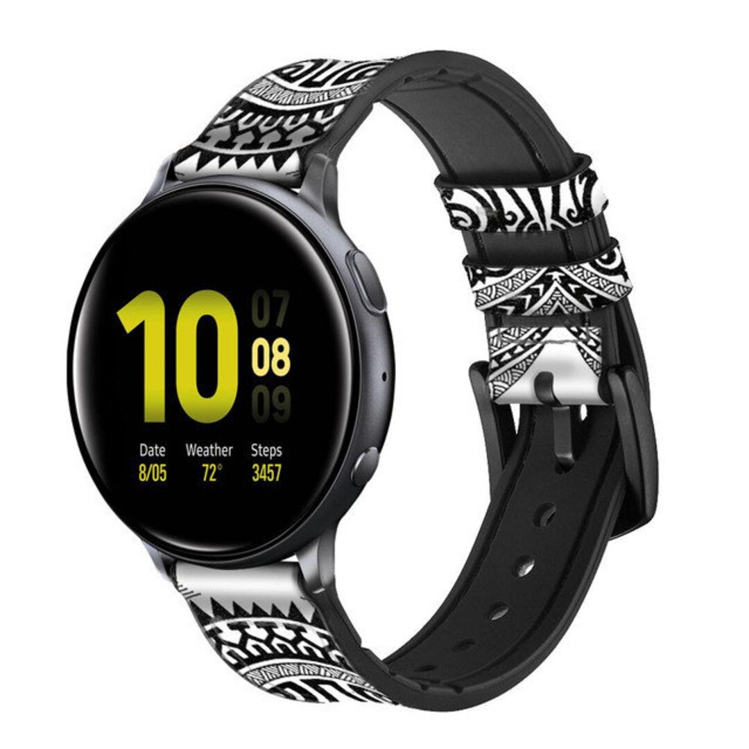 Maori Tattoo Leather & Silicone Smart Watch Band Strap for Samsung ...