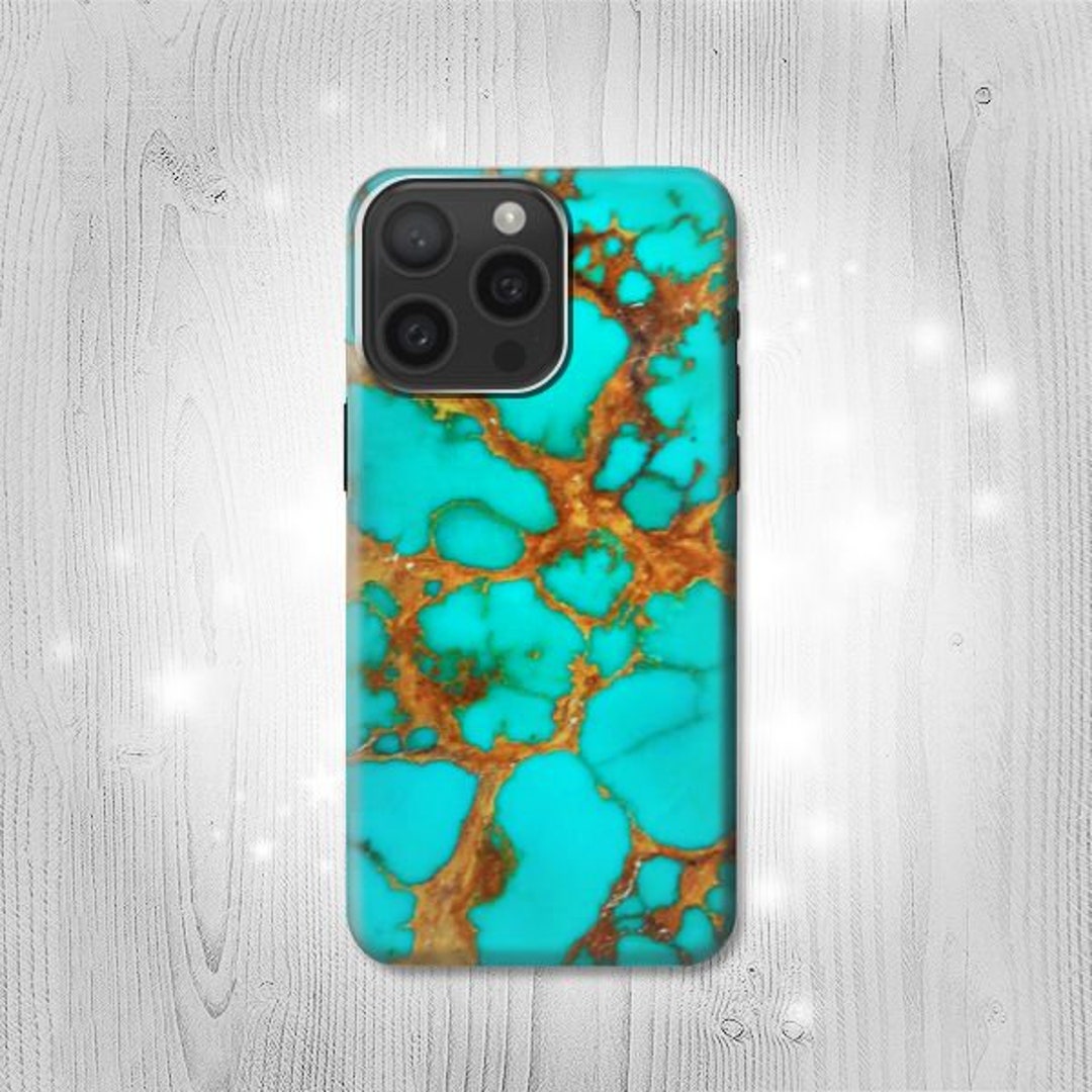 Aqua Copper Turquoise Graphic Print Hard & Leather Flip Case iPhone 17 ...