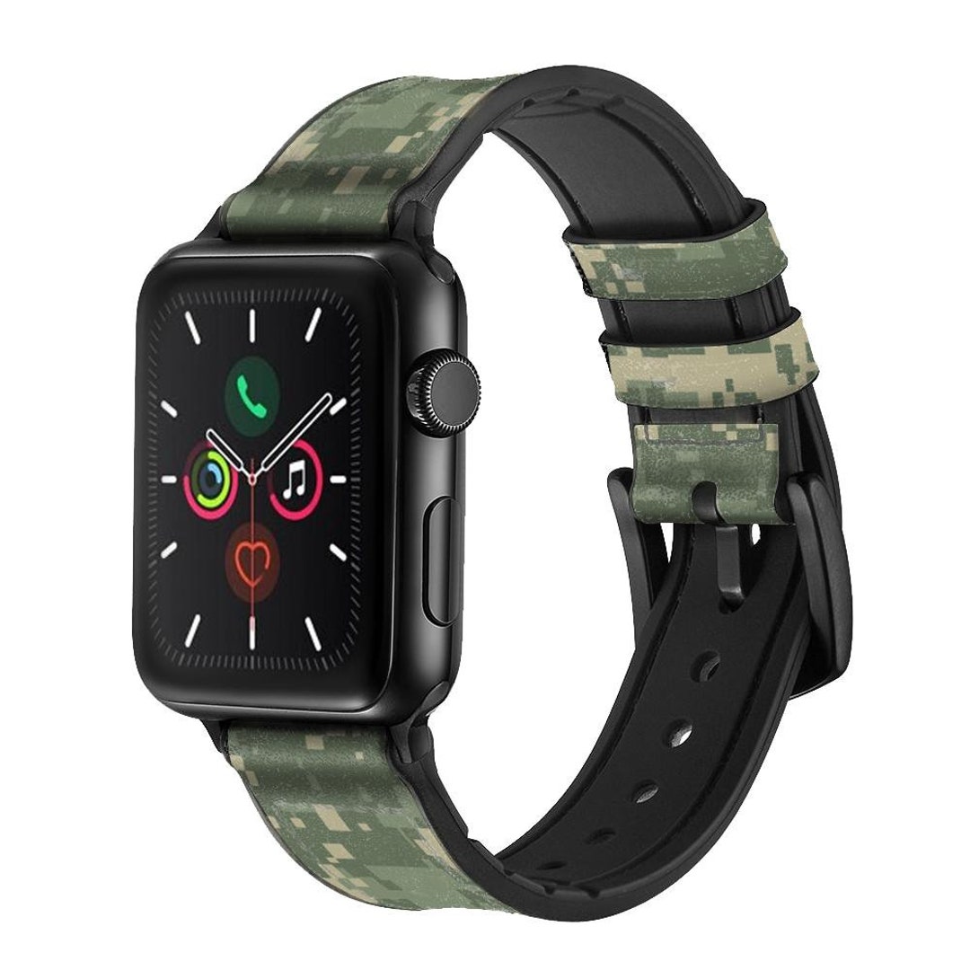 Digital Camo Camouflage Graphic Printed Leather & Silicone Smart Watch ...
