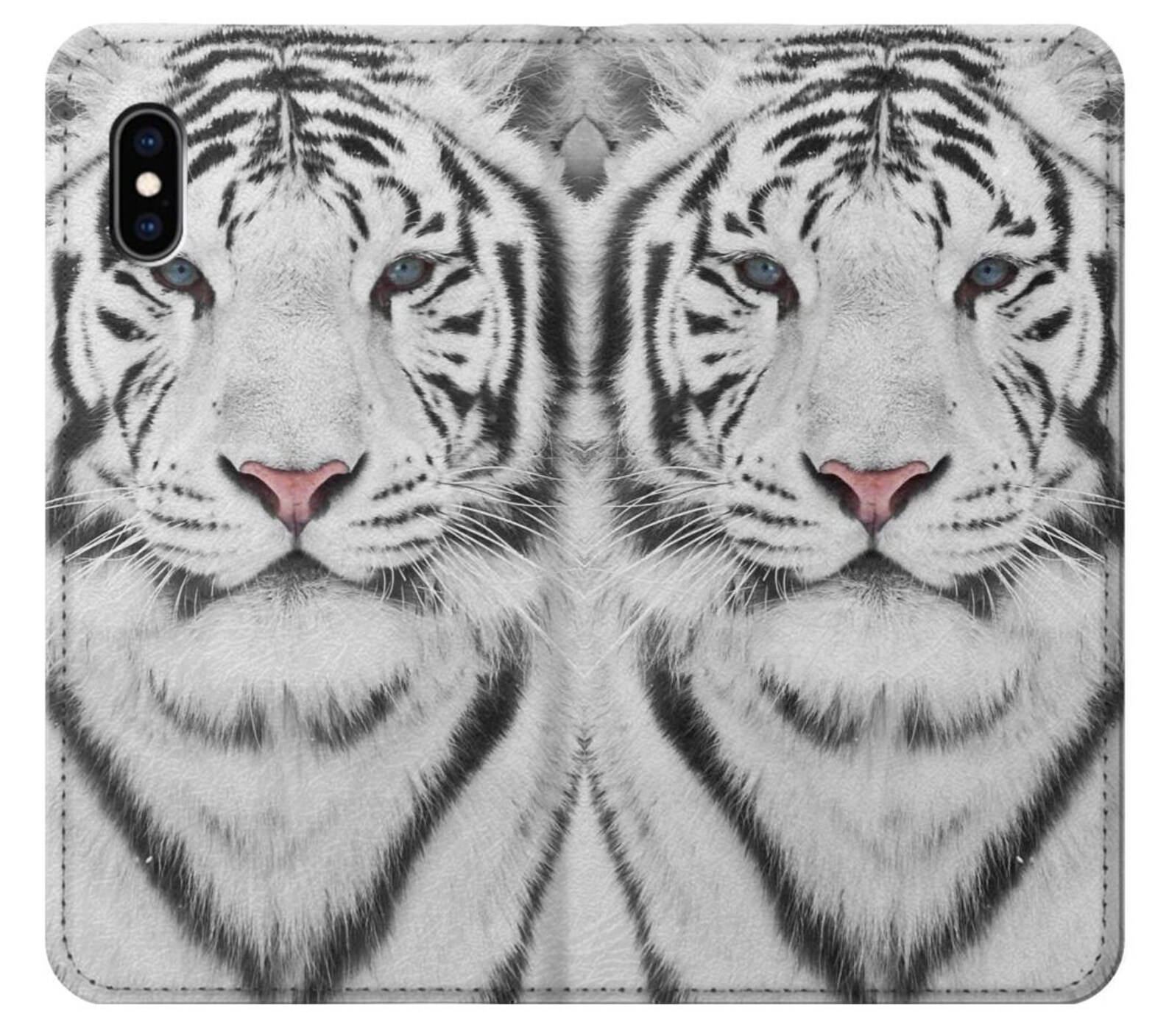White Tiger Hard & Leather Flip Case iPhone 12 Pro Max Samsung | Etsy