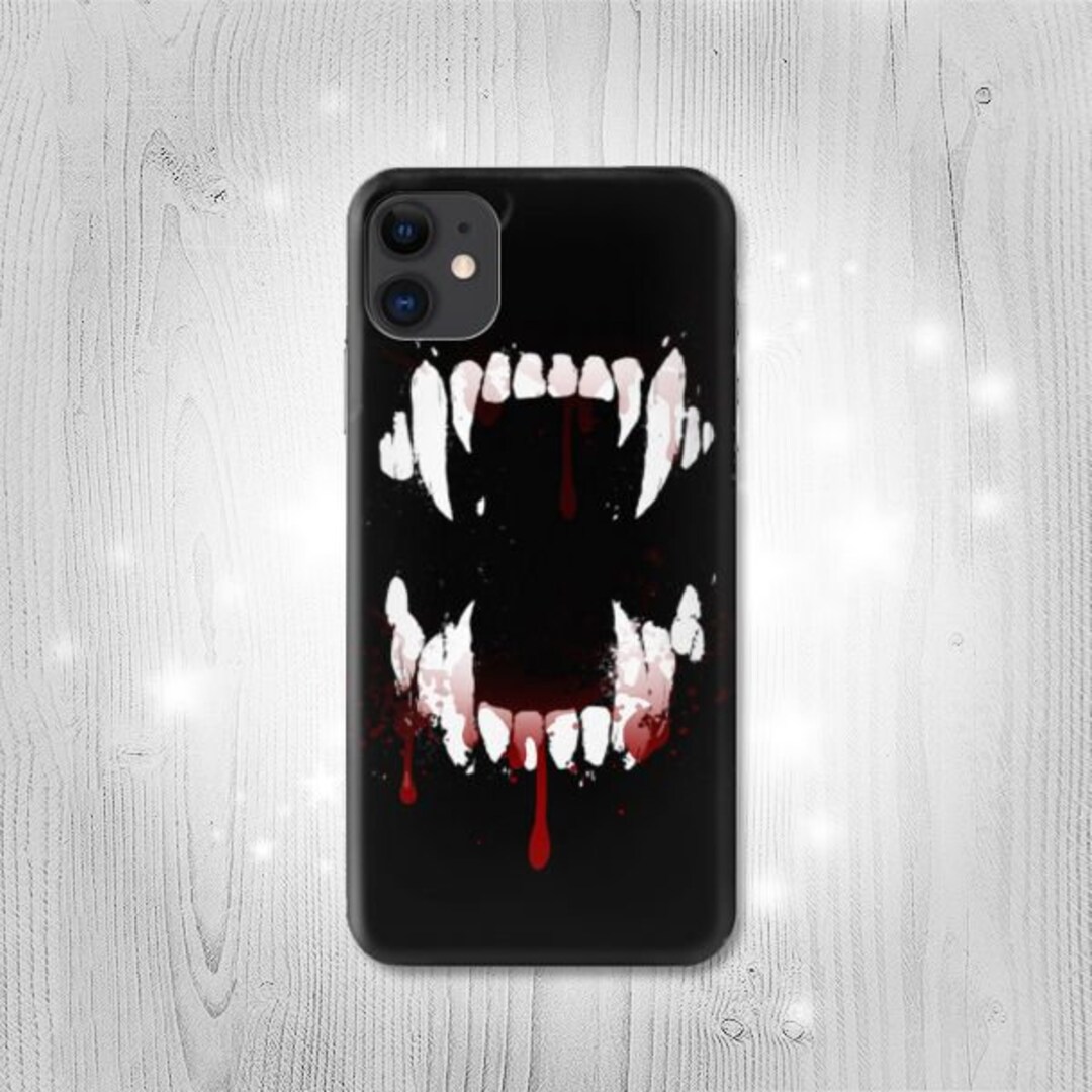 Vampire Teeth Bloodstain Hard & Leather Flip Case Huawei Motorola Moto ...
