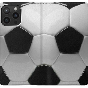 Football Soccer Ball Hard & Leather Flip Case iPhone 16 Pro Max Plus ...