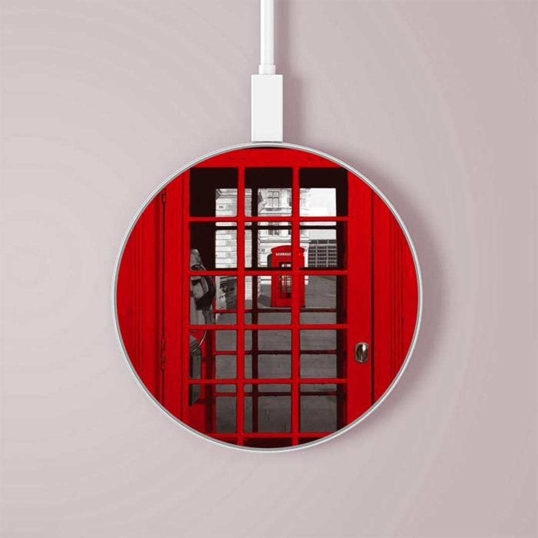 Classic British Telephone Box Wireless Charger Pad 15W Type-c iPhone ...