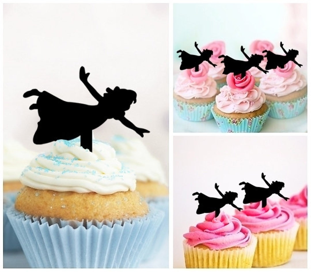 Peter Pan Wendy Party Wedding Birthday Acrylic Cupcake Toppers Decor 10 ...