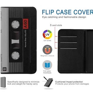Vintage Cassette Tape Hard & Leather Flip Case Huawei Motorola Moto G ...