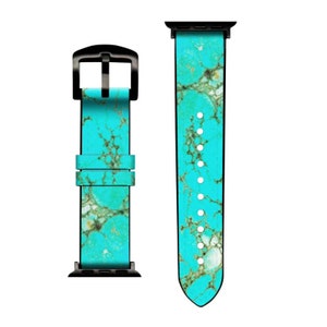Turquoise Gemstone Texture Graphic Printed Leather & Silicone Smart ...
