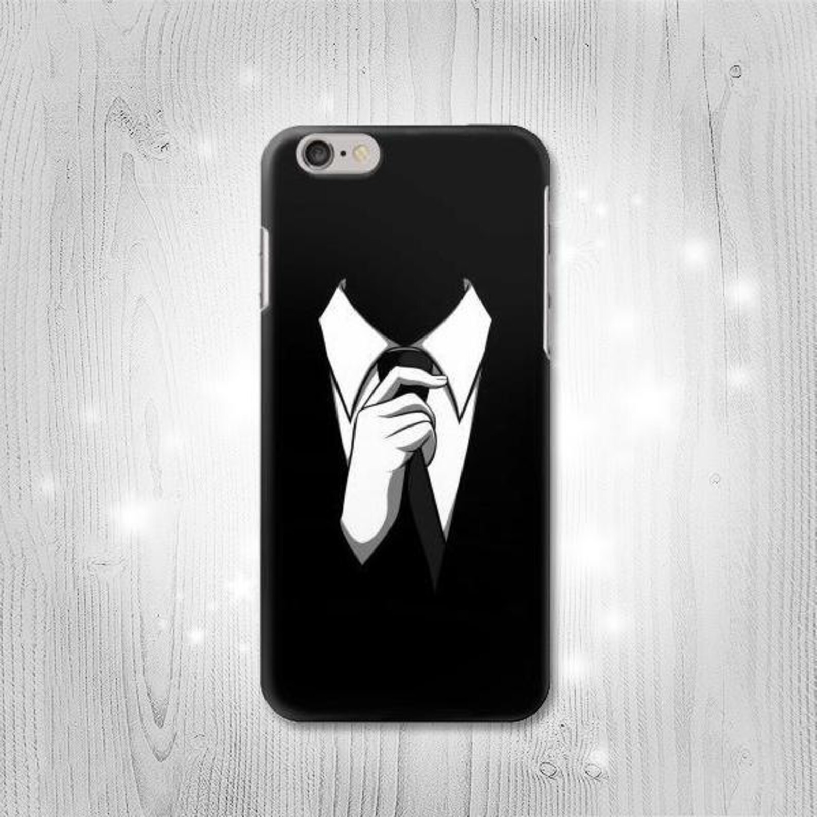 Anonymous Man in Black Suit Hard & Leather Flip Case Iphone 13 - Etsy