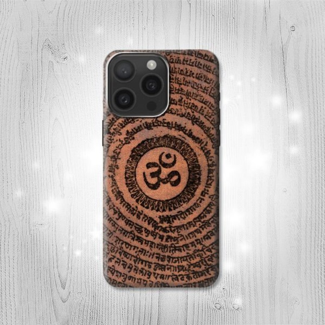 Om Symbol Tattoo Hard & Leather Flip Case iPhone 17 Pro Max Air Samsung ...