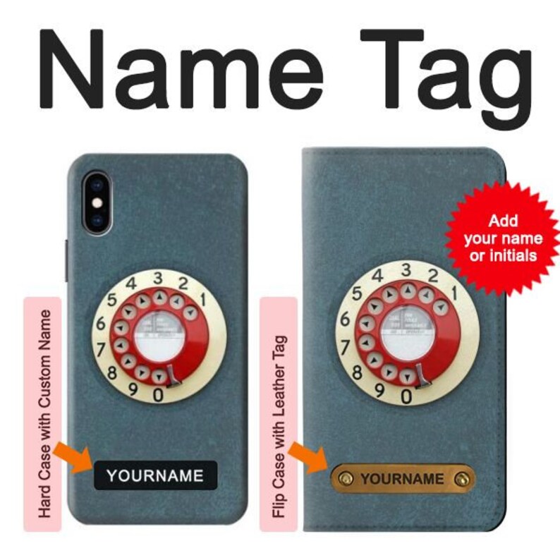 Rotary Dial Telephone Hard & Leather Flip Case iPhone 11 12 | Etsy