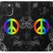 Peace Sign Hard & Leather Flip Case iPhone 15 Pro Max Plus Samsung ...