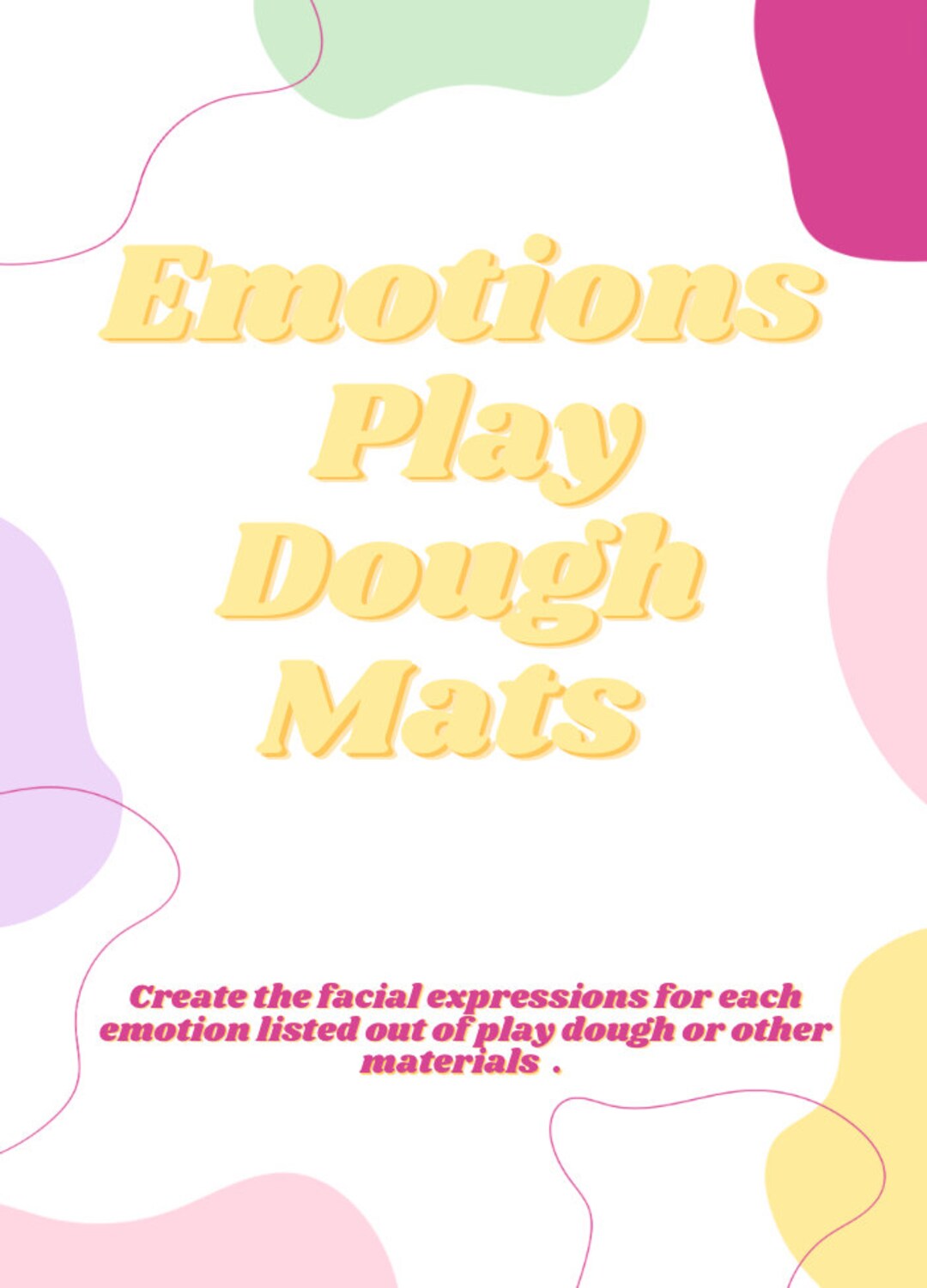 Colorful Emotions Play Dough Mats - Etsy