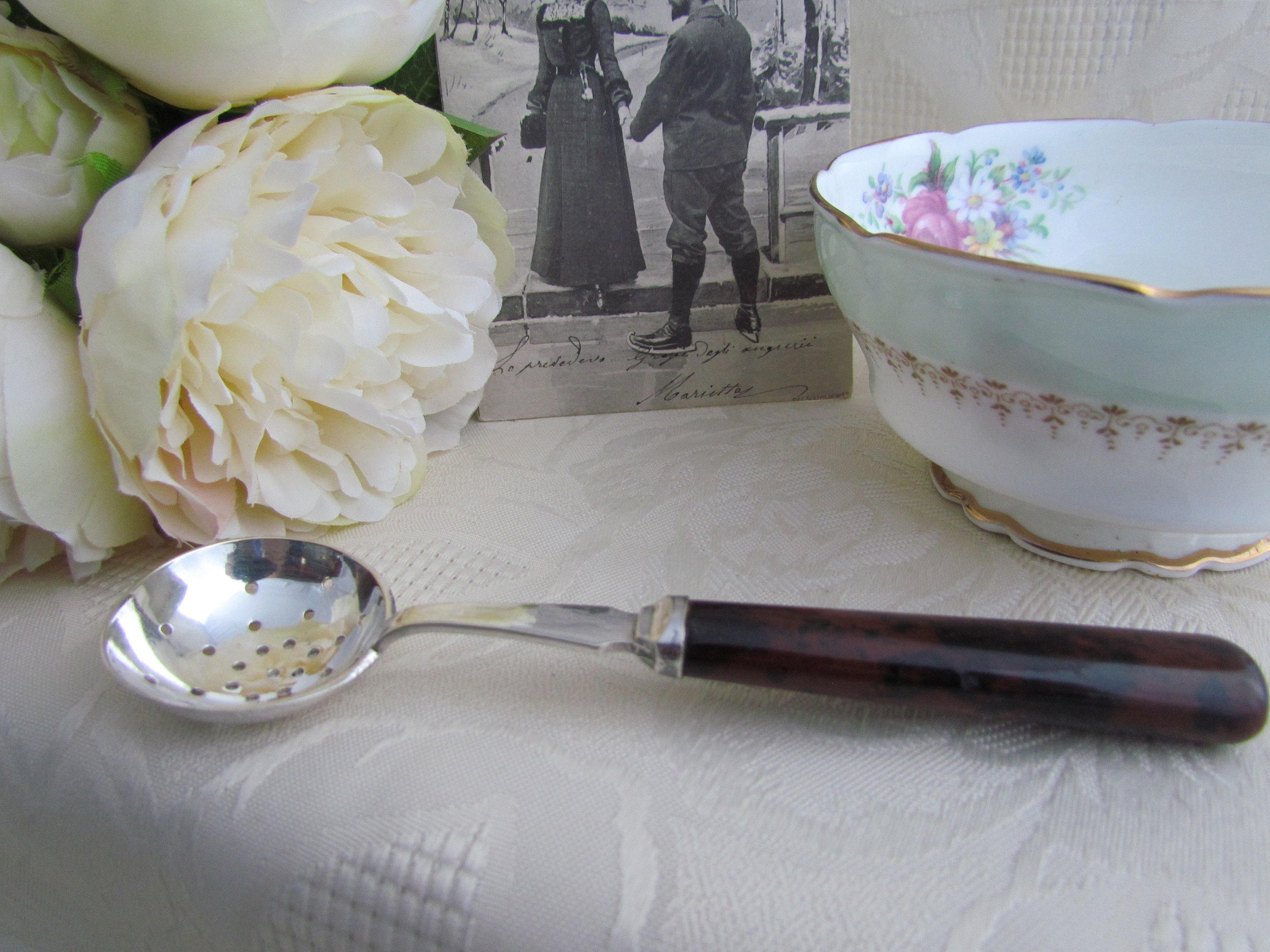 Vintage Silver Plated Sugar Sifter Spoon/sugar Dredger Spoon With Faux ...