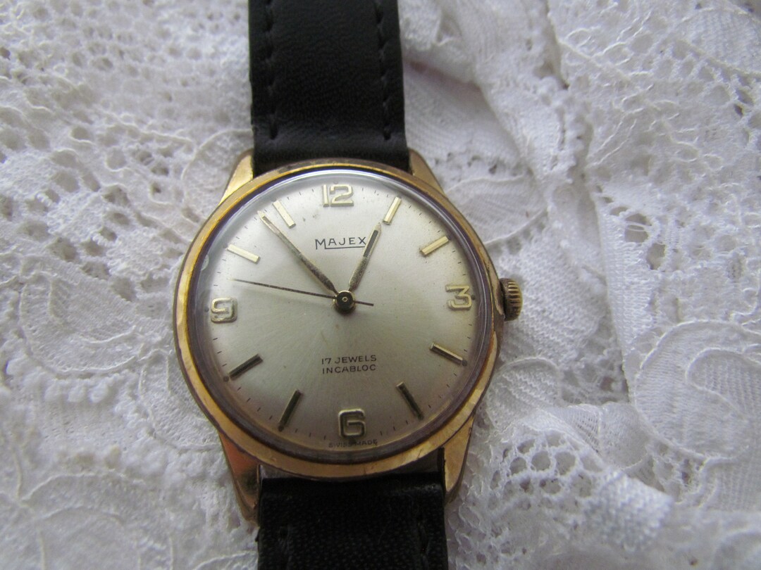 Vintage 1960's Majex Men's Mechanical Hand Winding Stainless Steel ...