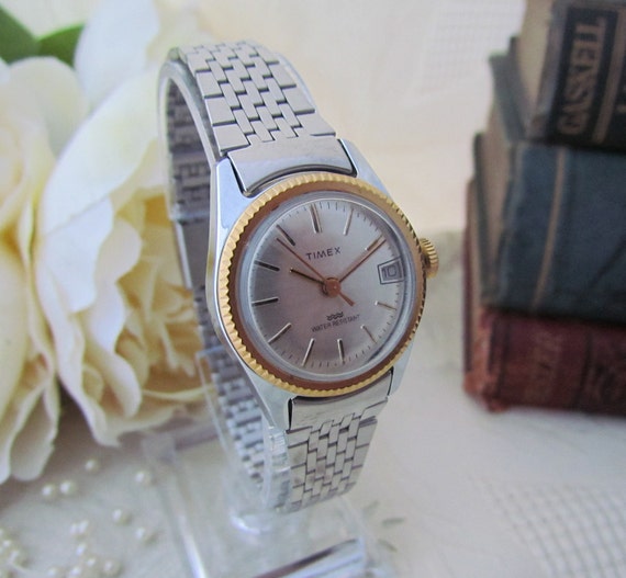 Retro 1984 Timex 'Sprite' Ladies Stainless Steel 2-To… - Gem