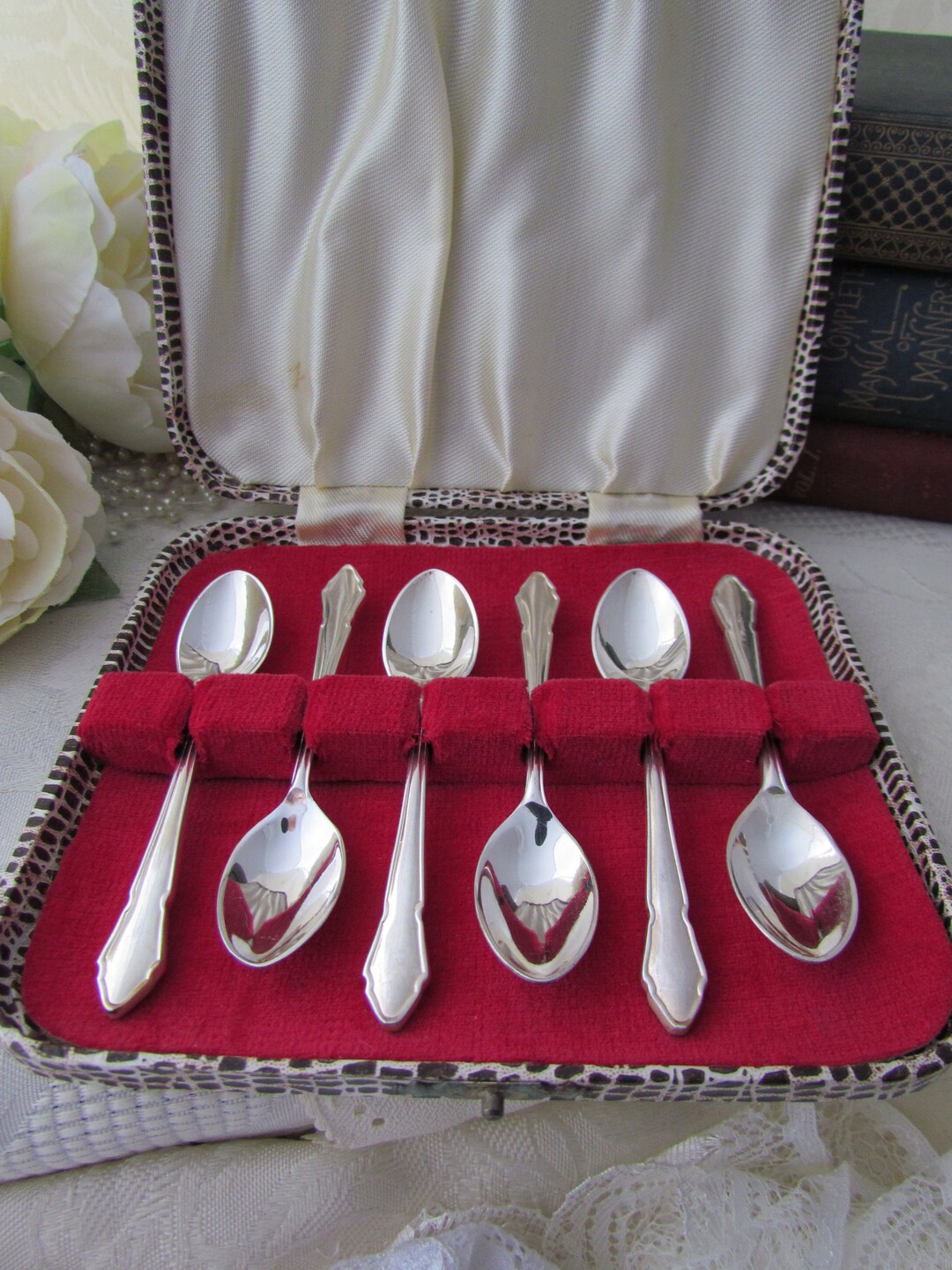Art Deco Silver Plated Set of 6 Demitasse Spoons/coffee Spoons ...