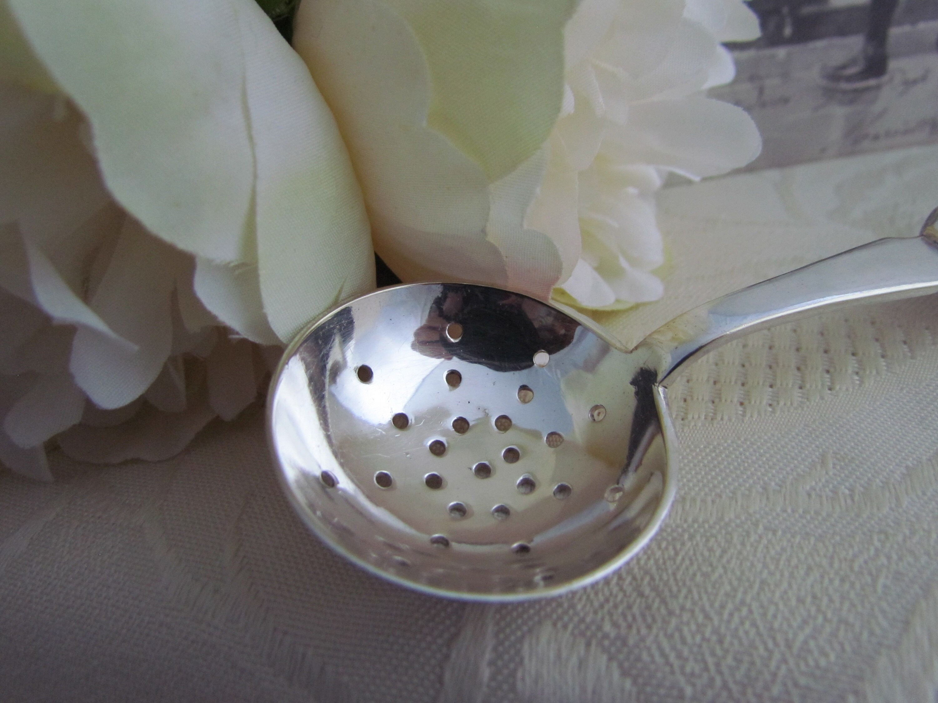 Vintage Silver Plated Sugar Sifter Spoon/sugar Dredger Spoon With Faux ...