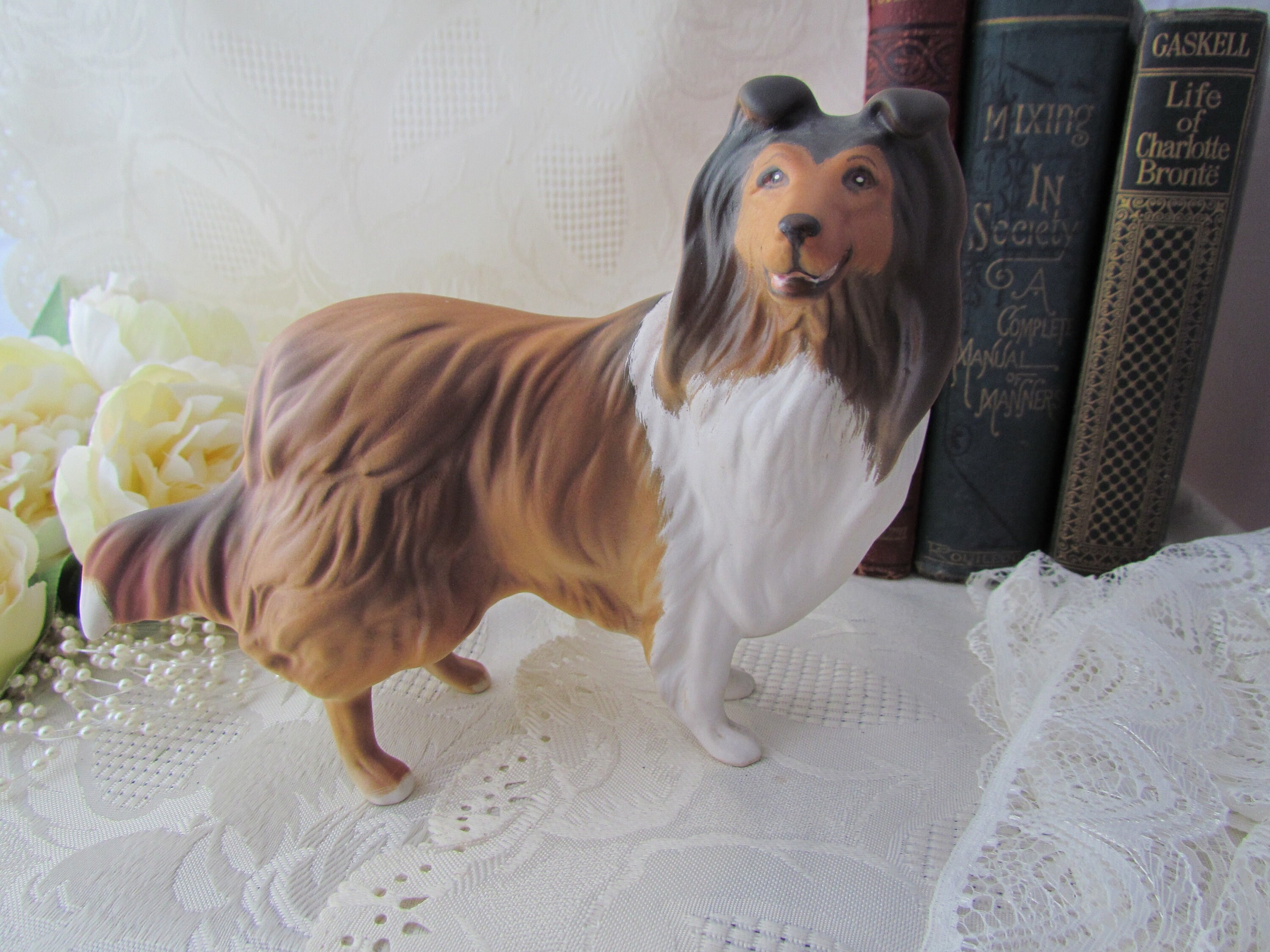 Vintage Beswick Rough Collie Figurine - Matte Finish - Model Number ...