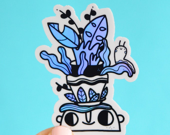 Plant Totem Sticker Snail Sticker Vinyl Sticker Cute - Etsy