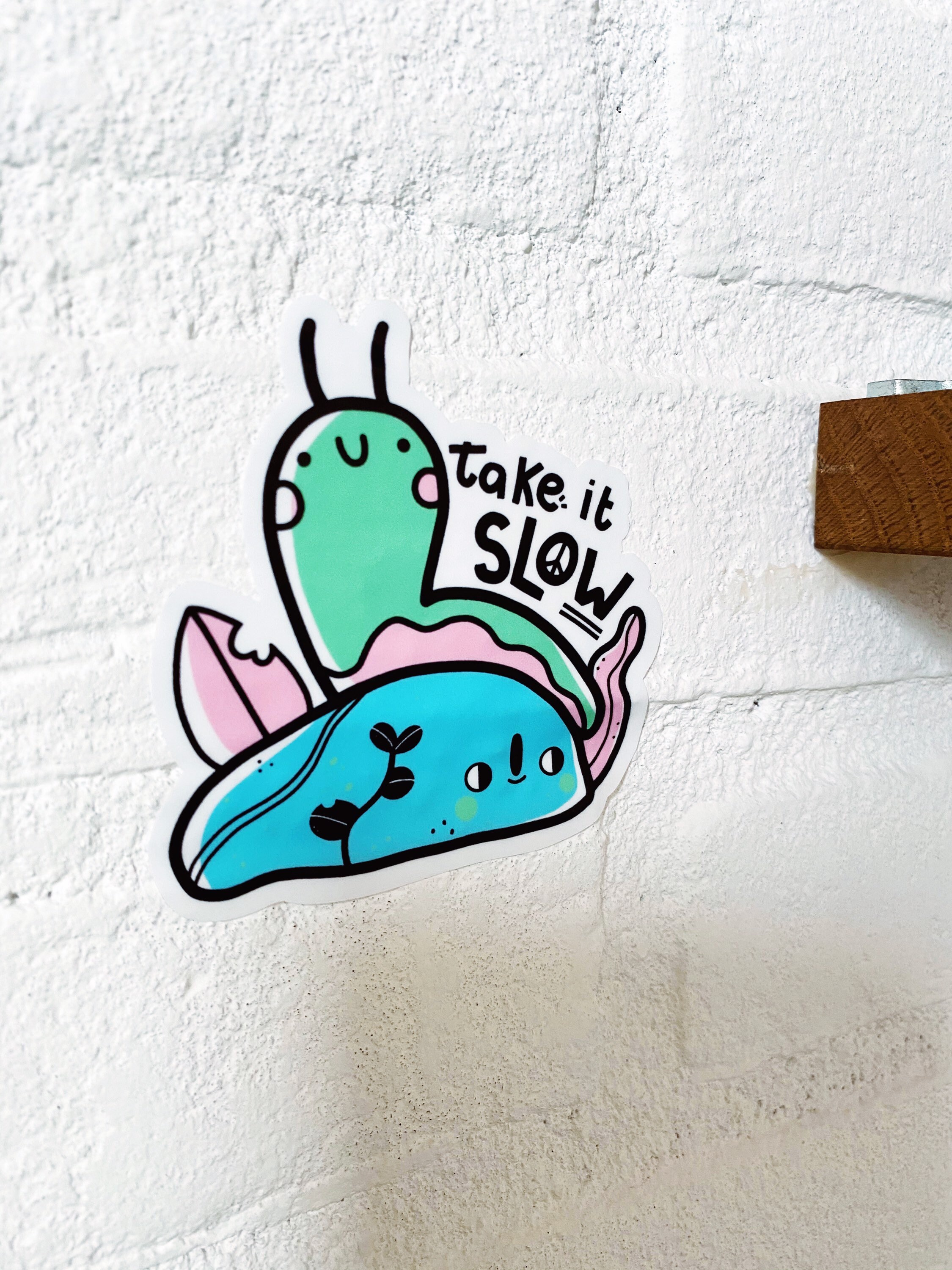 Take It Slow Snail Sticker / Animal Decal / Garden Sticker - Etsy