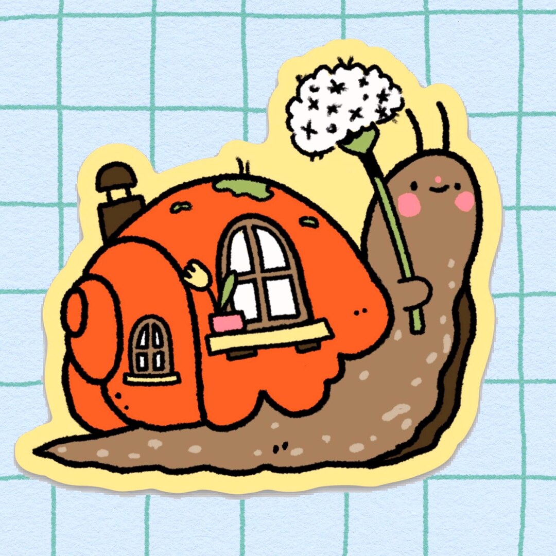 Snail and Moving House Sticker / Durable Vinyl Sticker / Dishwasher ...