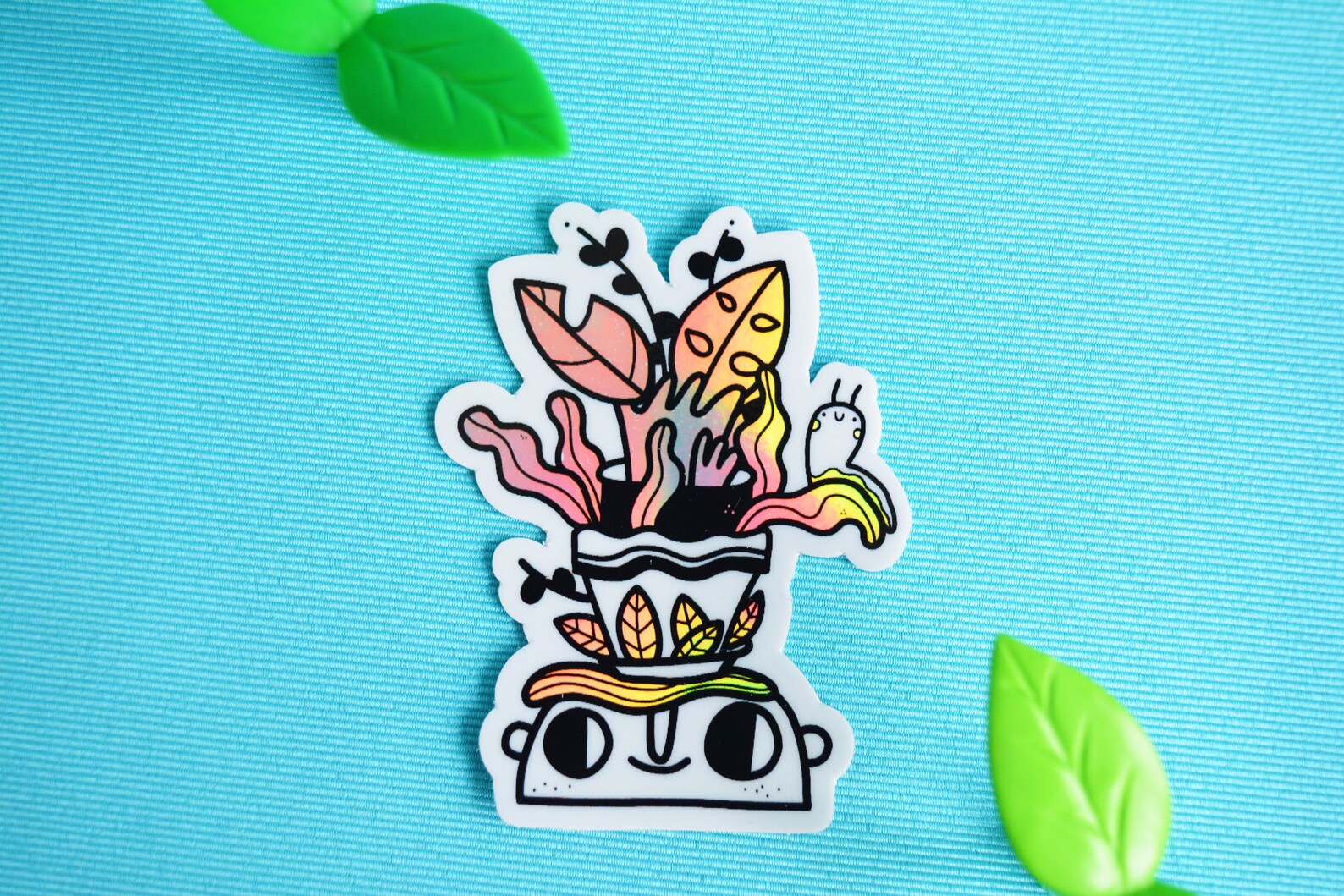 Plant Totem Sticker Snail Sticker Vinyl Sticker Cute - Etsy