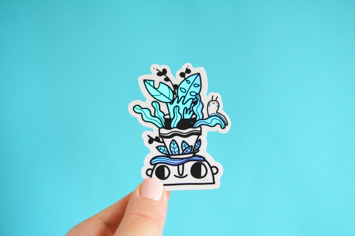 Plant Totem Sticker Snail Sticker Vinyl Sticker Cute - Etsy