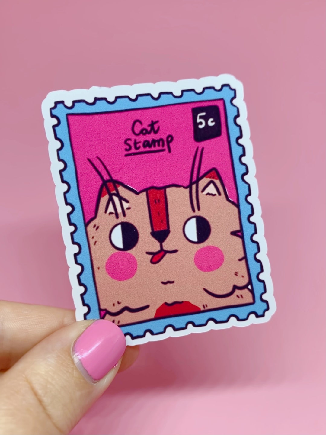 Cat Stamp Sticker / Cute Kawaii Cat Stickers / Stamp Sticker - Etsy