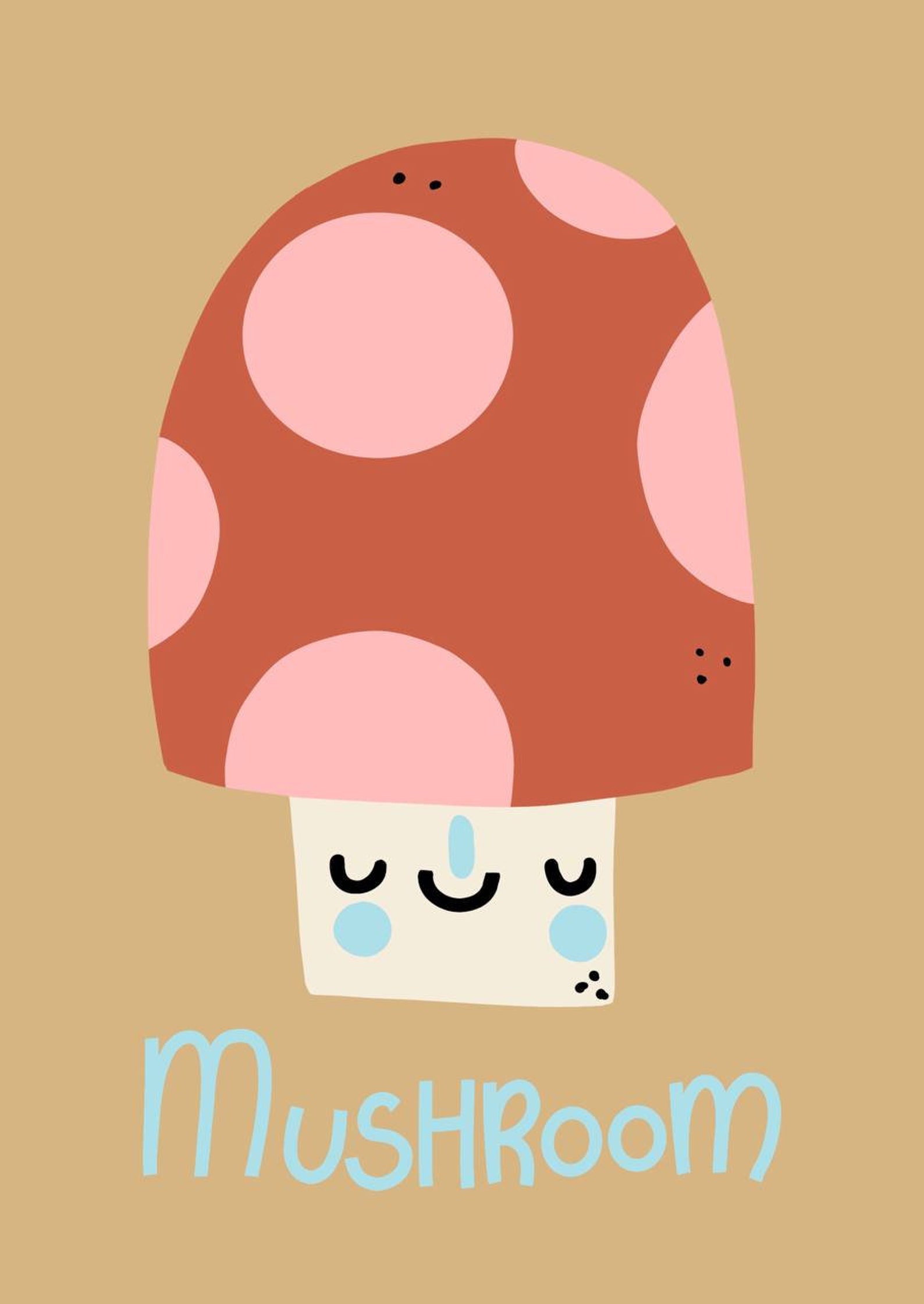 Mushroom A3 Poster / Kids Decor / Colorful Home / Playroom | Etsy
