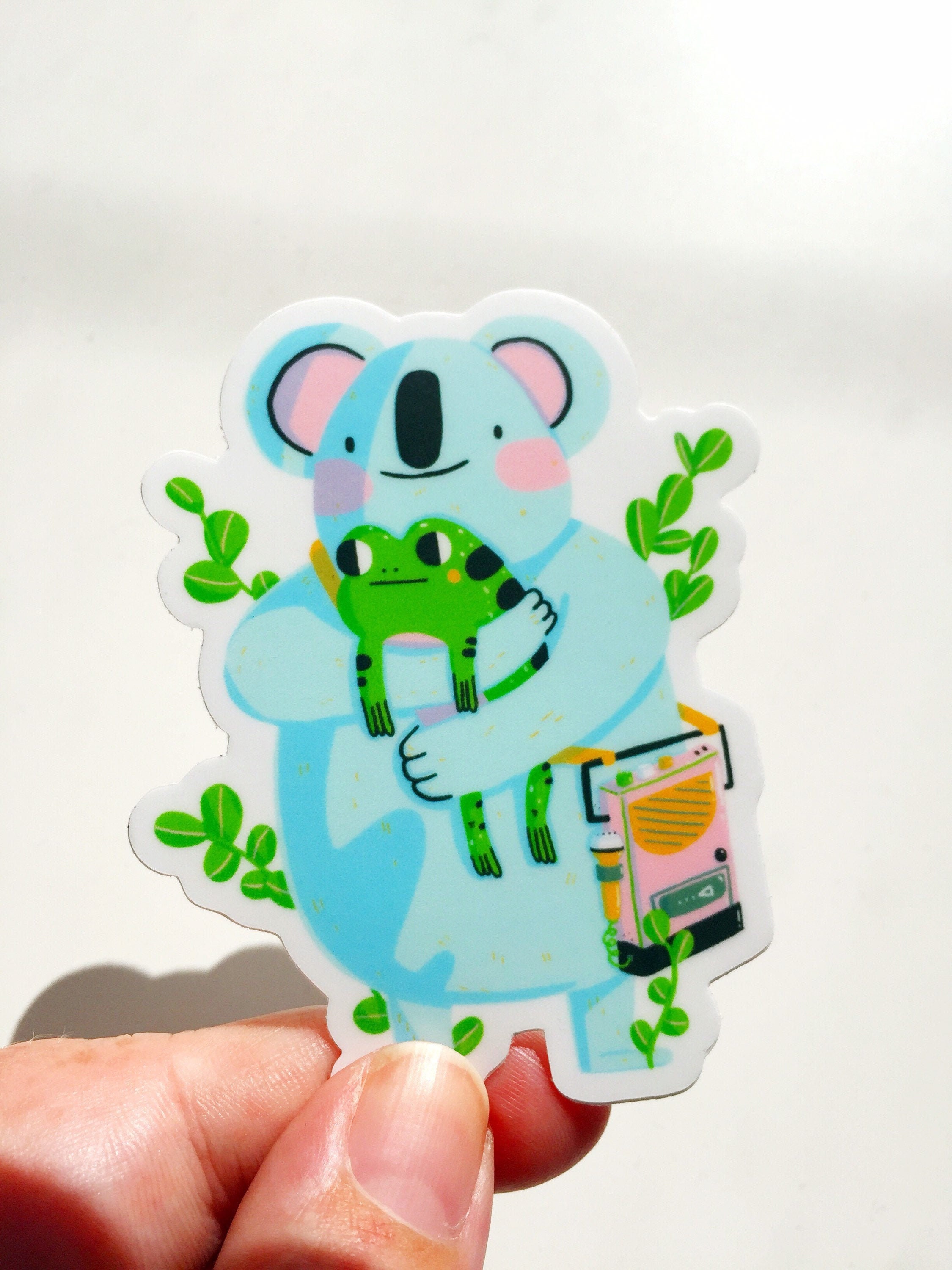 Koala and Frog Sticker Vinyl Die Cut Animal Kawaii Sticker - Etsy