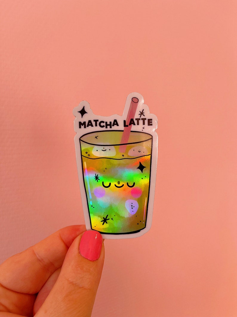 Holographic Matcha Latte Sticker for Every Matcha and Kawaii - Etsy