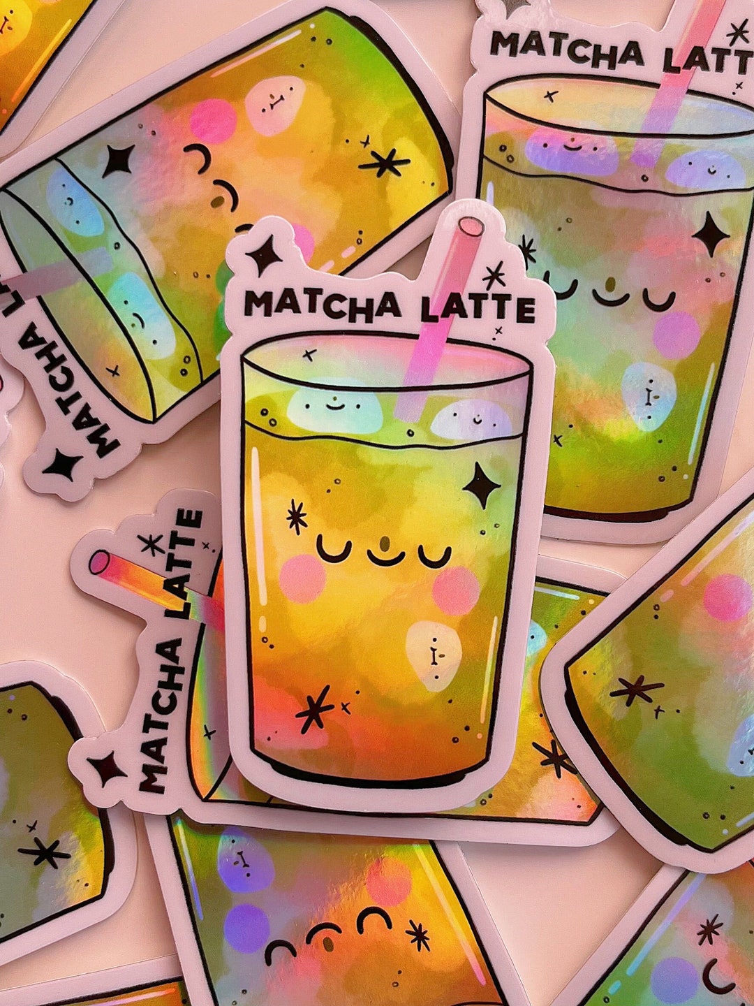 Holographic Matcha Latte Sticker for Every Matcha and Kawaii Lover Out ...