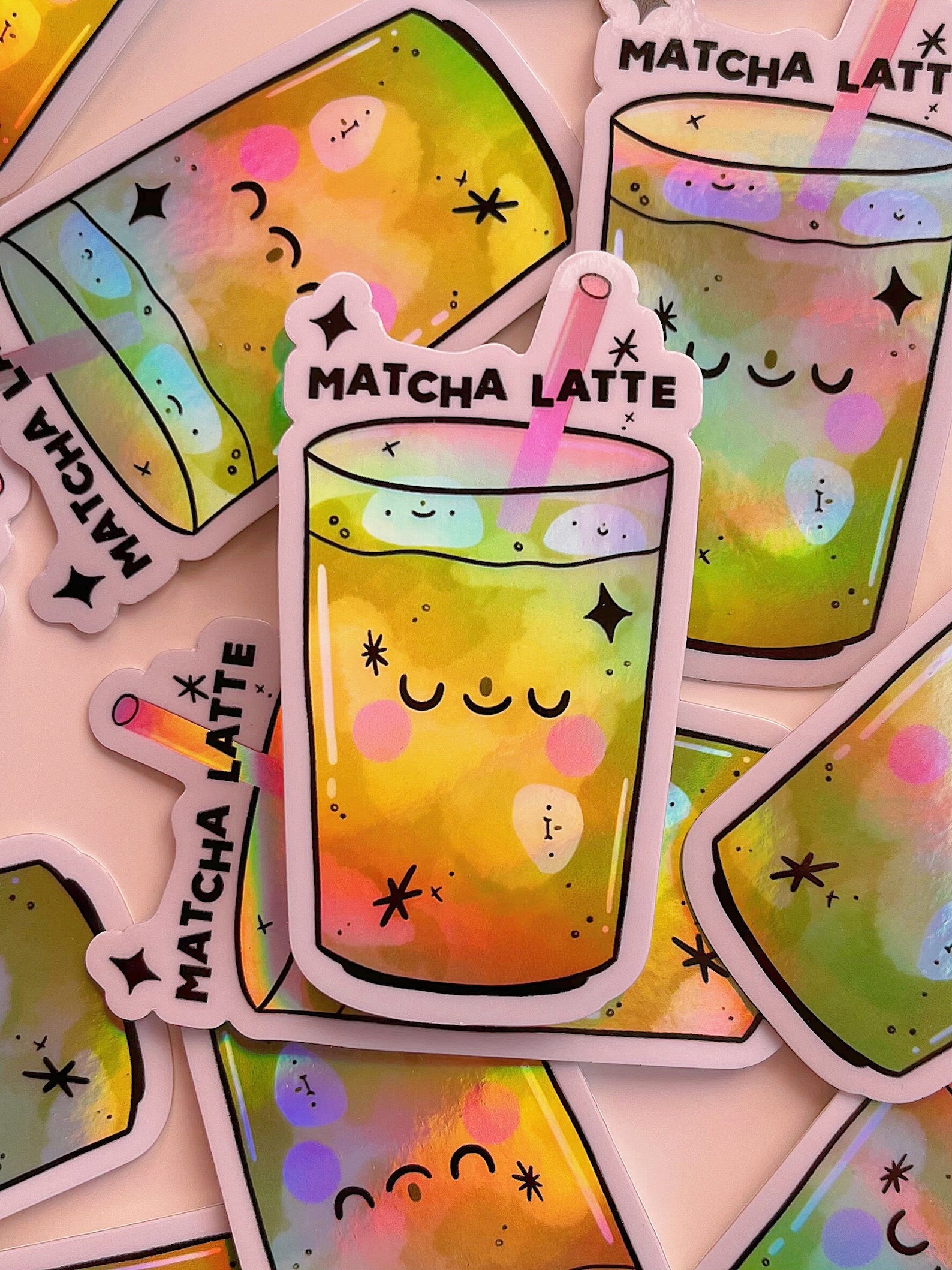Holographic Matcha Latte Sticker for Every Matcha and Kawaii Lover Out ...