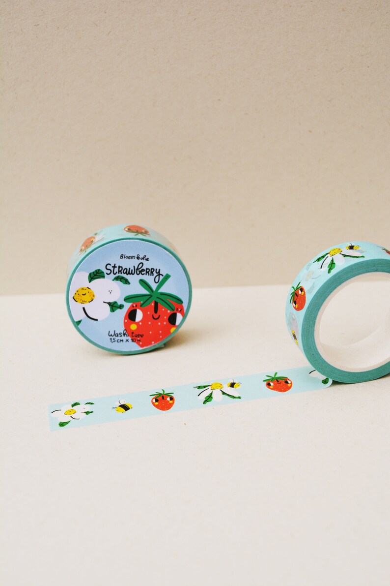 Strawberry Washi Tape Deco Animal Tape Kawaii Bullet - Etsy