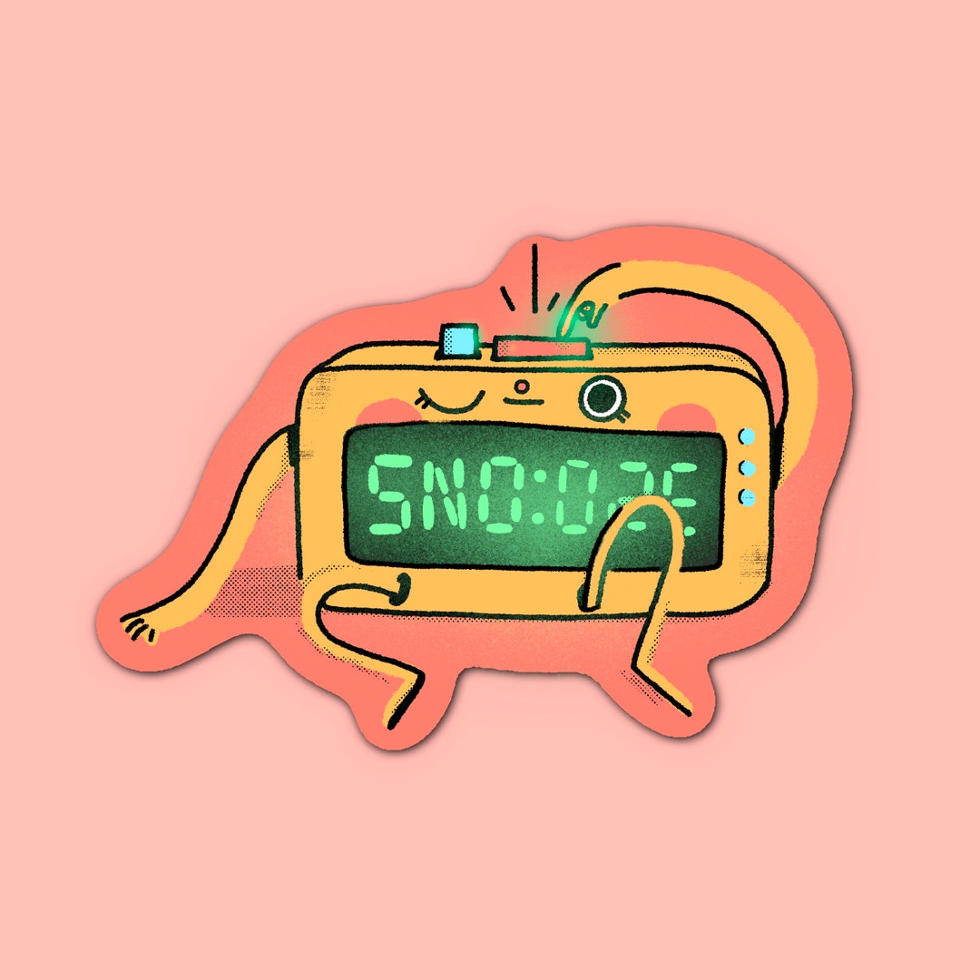 Snooze the Cute Alarm Clock Sticker, Kawaii and Cute Vinyl Stickers ...