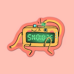 Snooze the Cute Alarm Clock Sticker, Kawaii and Cute Vinyl Stickers ...