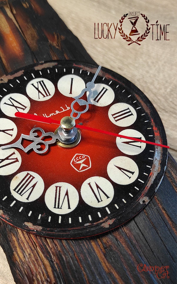 Designer Wooden Wall Clock red Knight by copper - Etsy