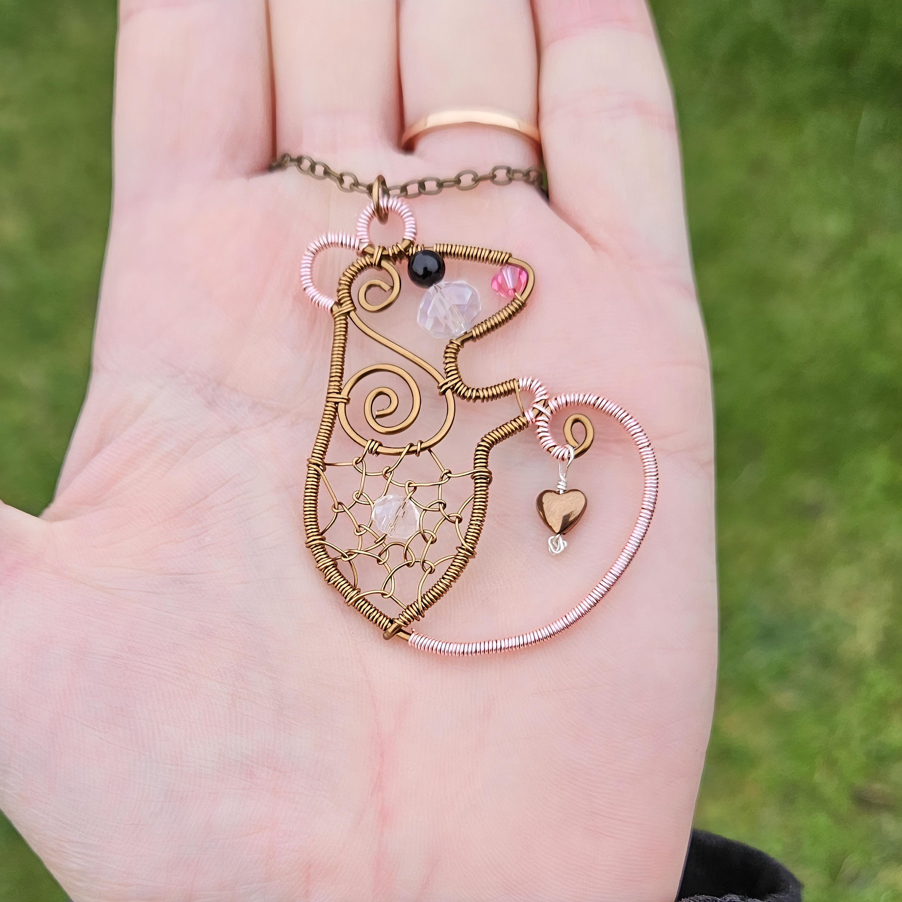 Wire Wrapped Rat Necklace: Dreamcatcher Pet Pendant, Custom Animal ...