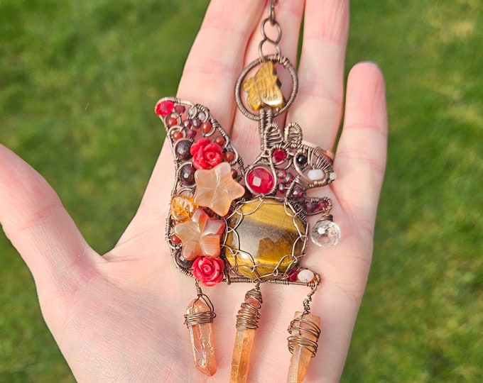 Copper Wire Squirrel Beaded Suncatcher Wall Art - Etsy