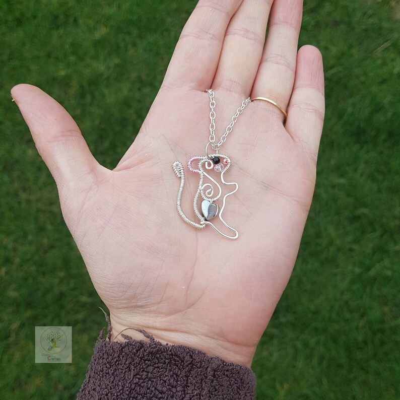Custom Made Wire Heart Gerbil Pendant Necklace - Etsy