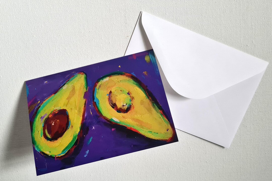 Avocado on Purple Greetings Card / Note Card - Etsy