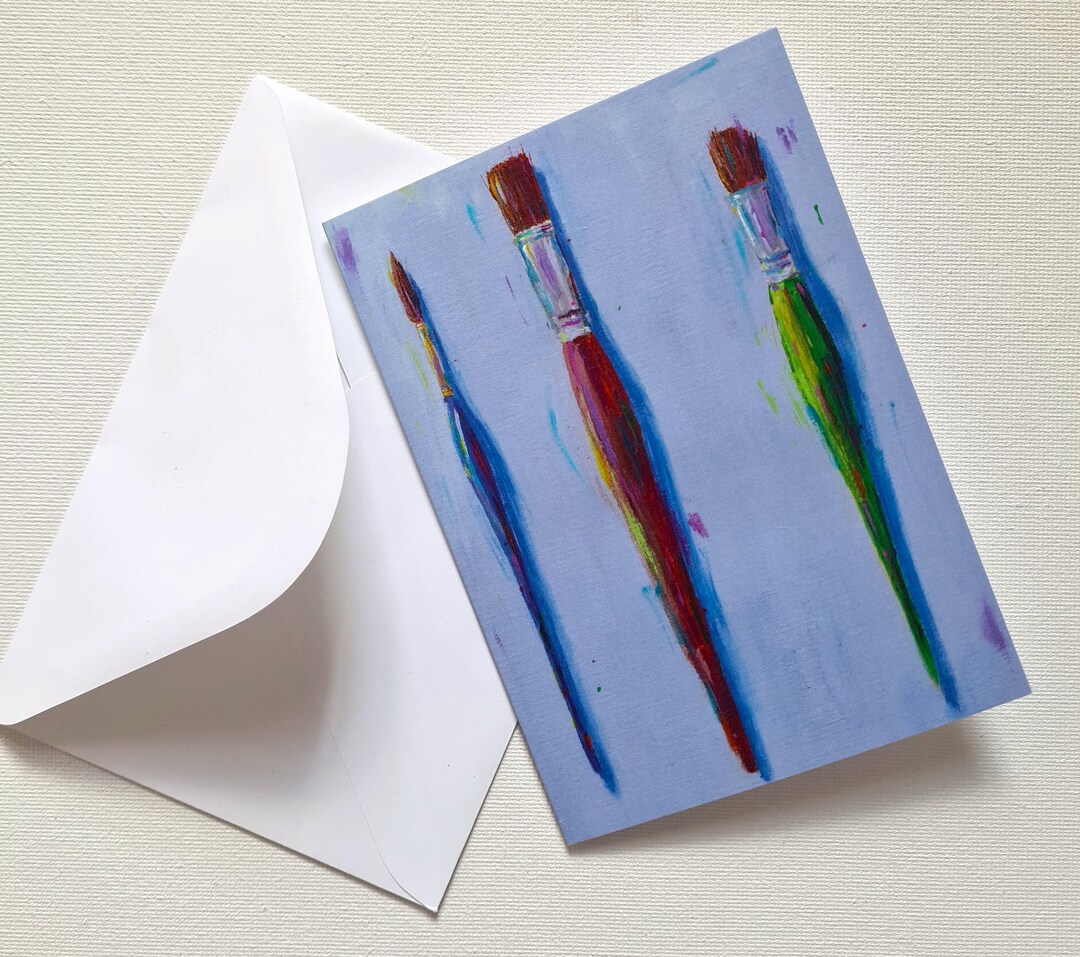 Paintbrushes Greetings Card / Note Card - Etsy