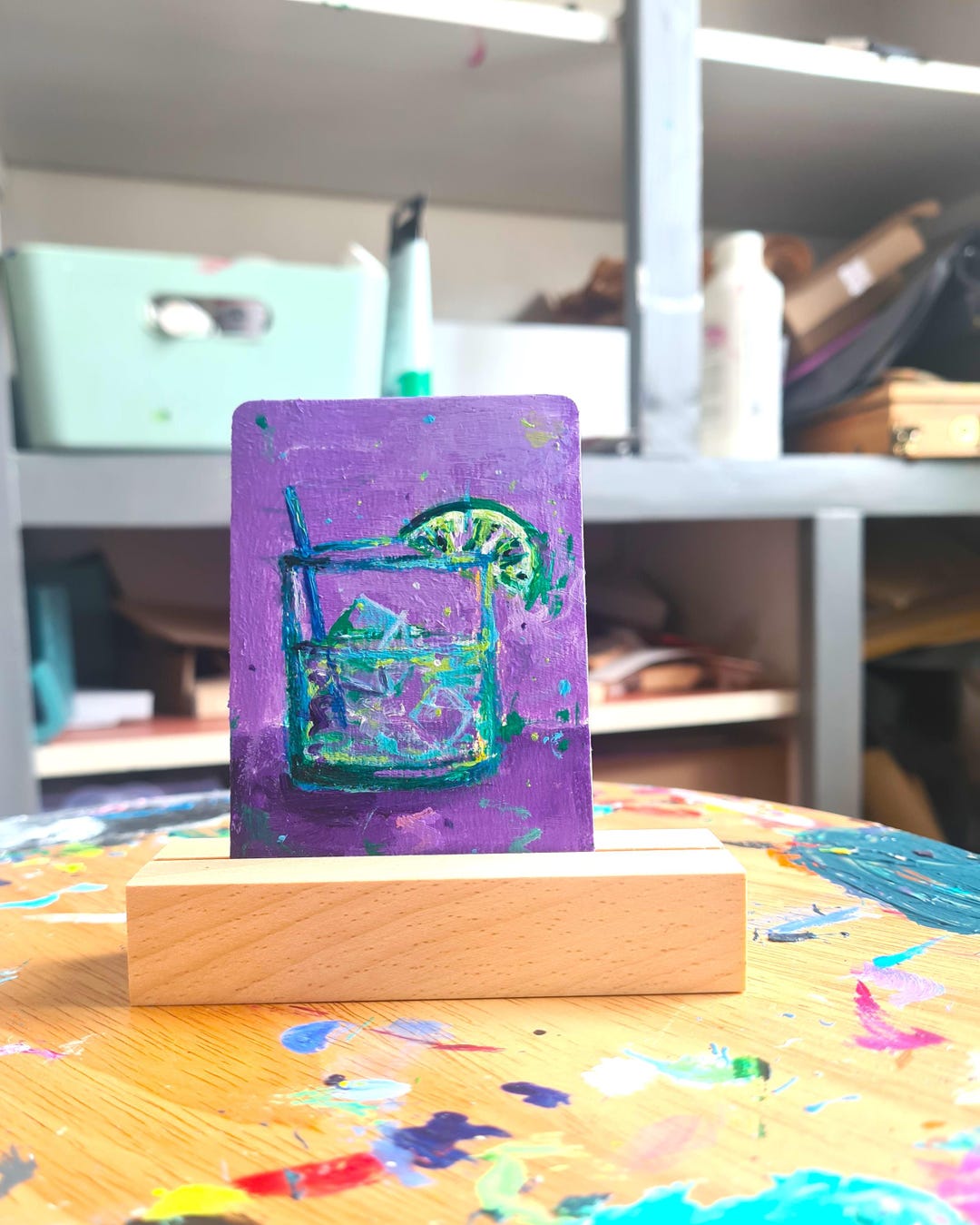 Original ACEO Kunst Sammelkarten, Wodka und Tonic - Etsy.de