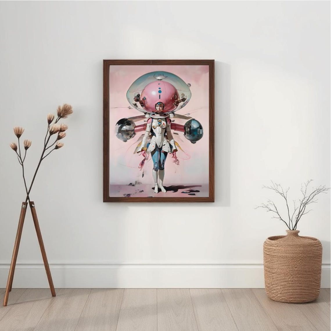 Retro Sci-fi Astronaut Illustration, Futuristic Astronaut Art, Sci-fi ...