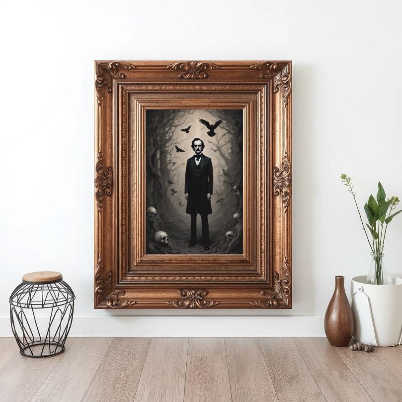 Edgar Allan Poe Poster, Gothic Literature Art Print, Macabre Decor Gift ...